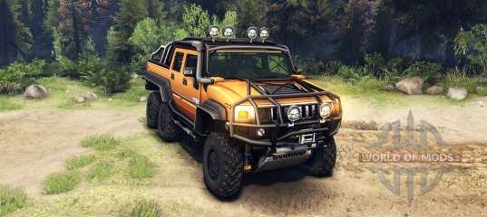 Hummer H2 SUT 6x6 para Spin Tires
