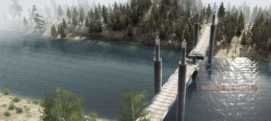 Montanha, rio, Lenin e lenha para MudRunner