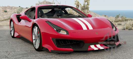 Ferrari 488 Pista Red Ribbon para BeamNG Drive